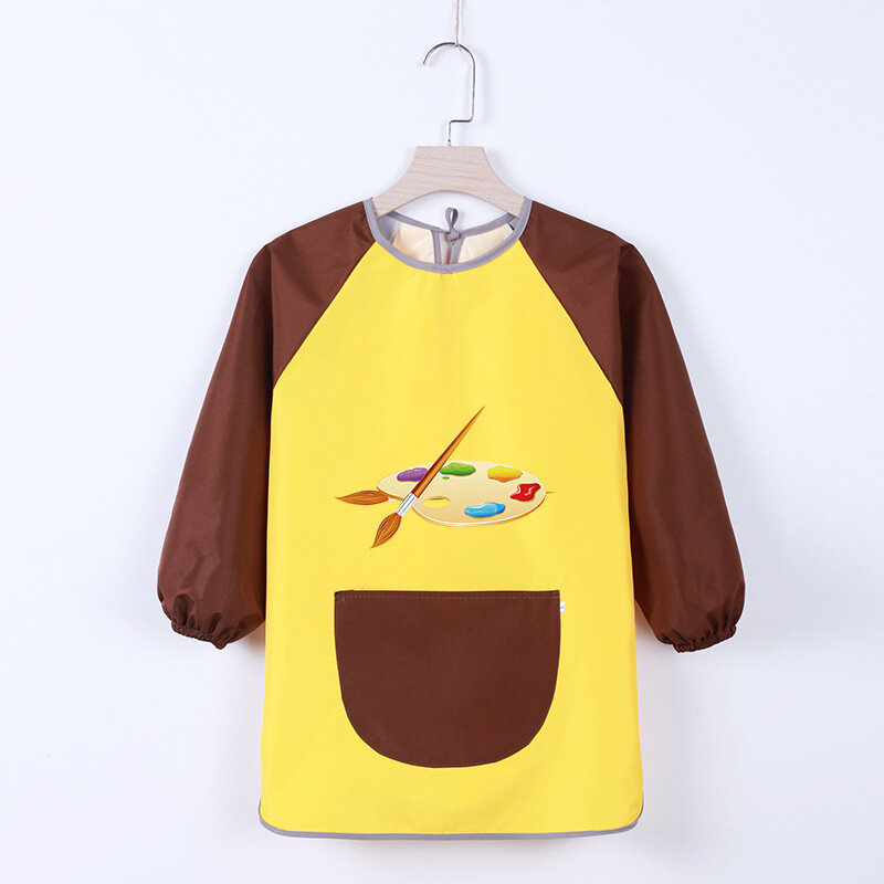 Комбинезон для рисования, непромокаемый, размер L, желтый корпус, кофейные рукава