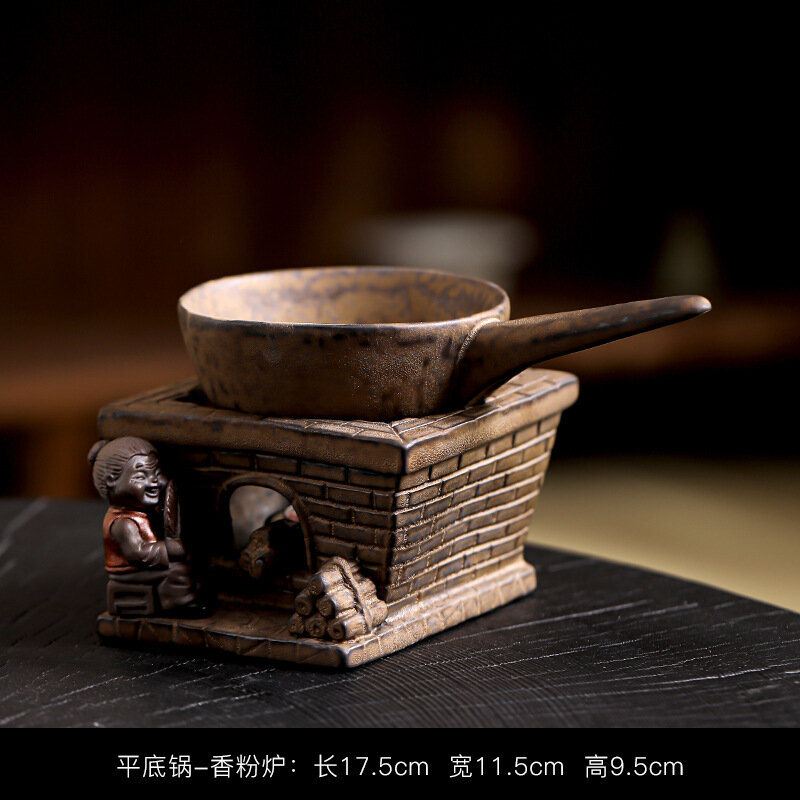 Домашний чайный сервиз, печь для обжарки чая, чайная печь из деревенской керамики для заваривания и усиления аромата чая, аксессуары для подогрева чая, подогреватель для чая на свечах.