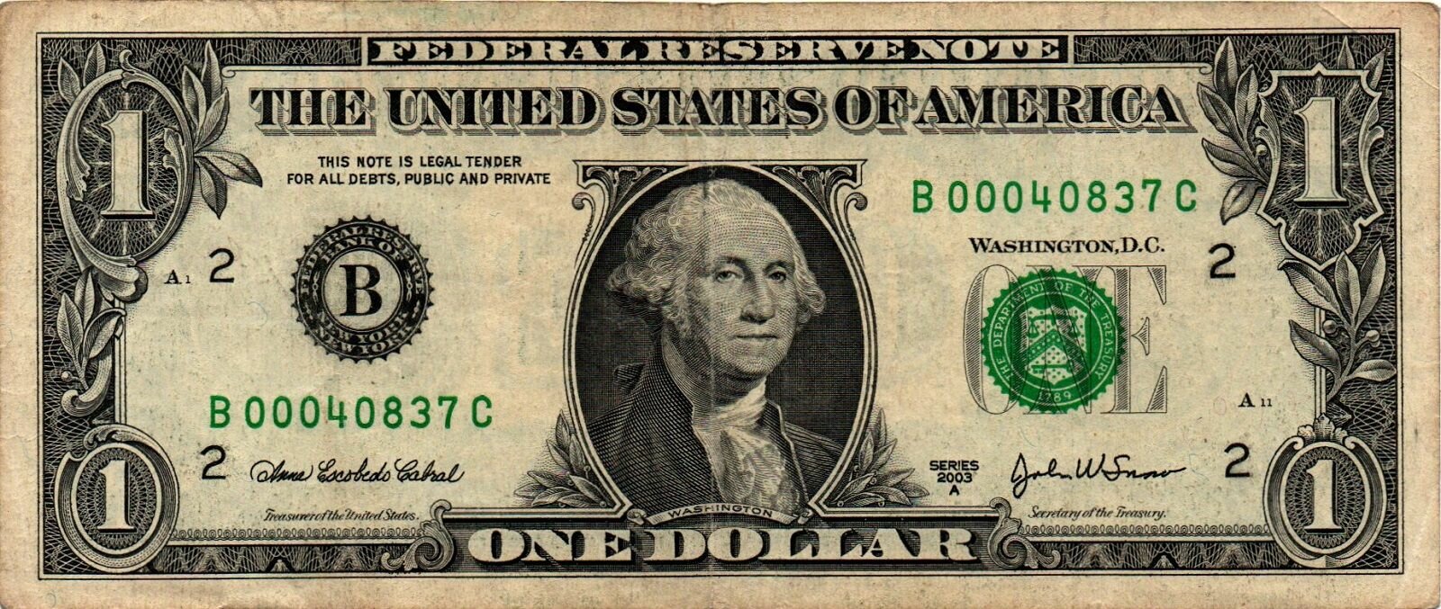 Доллар 2003 года 0040837