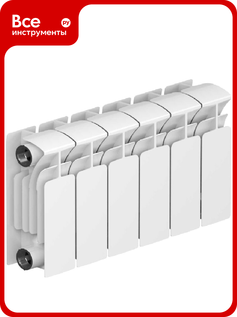 Биметаллический радиатор RIFAR BASE 200 06 секц. бок. R-BA-200-06 для радиатора межсекционная