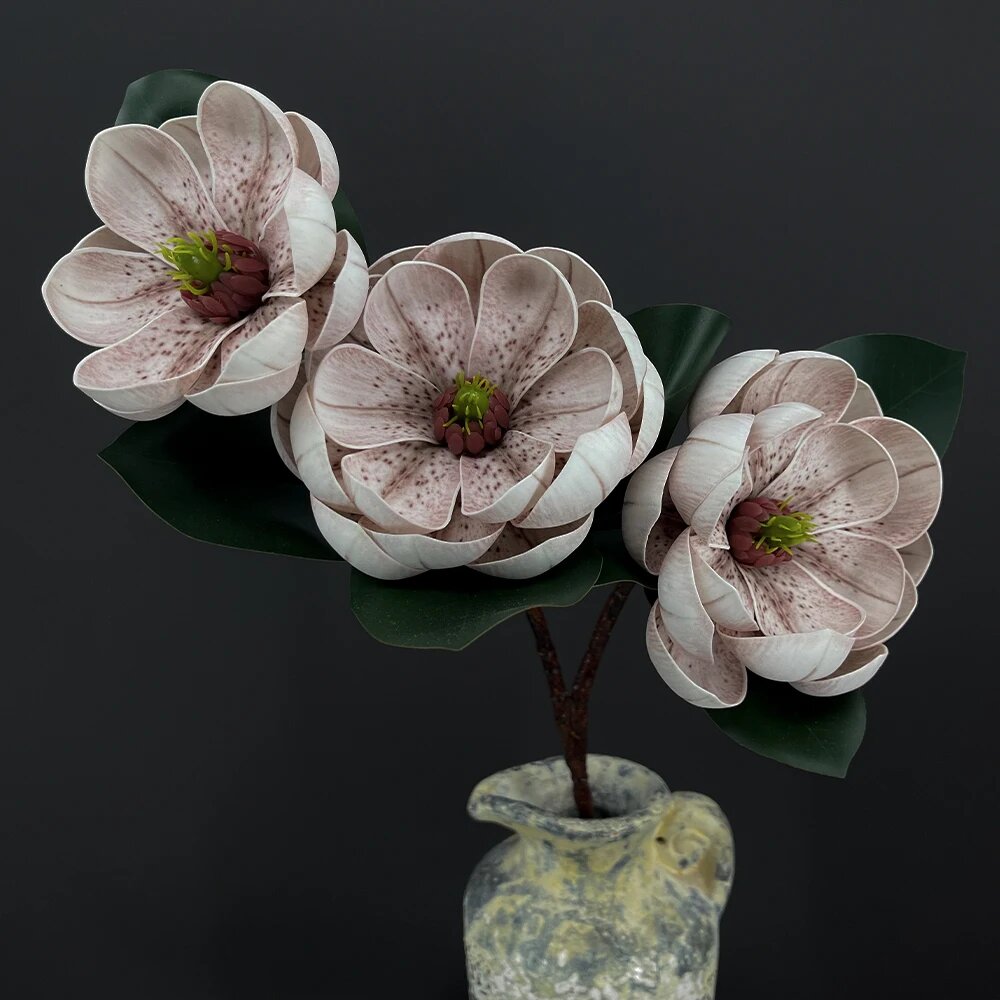 SunMade искусственные цветы магнолия синие 3 головки Classic Khaki