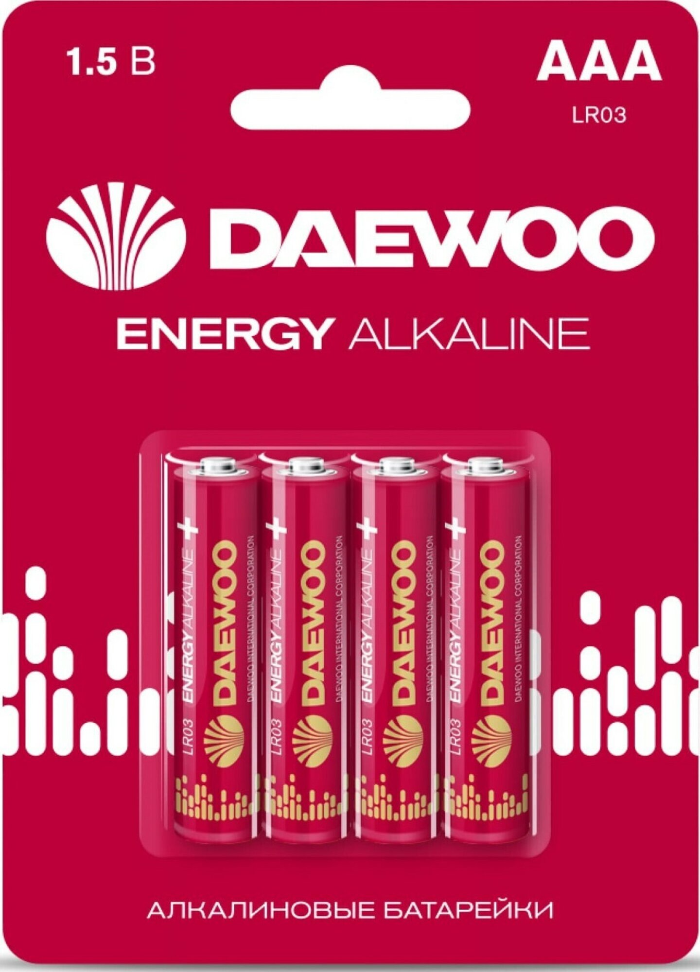 Батарейка ААА DAEWOO Energy 2021 1,5 V алкалиновая 4 штуки (5029903)