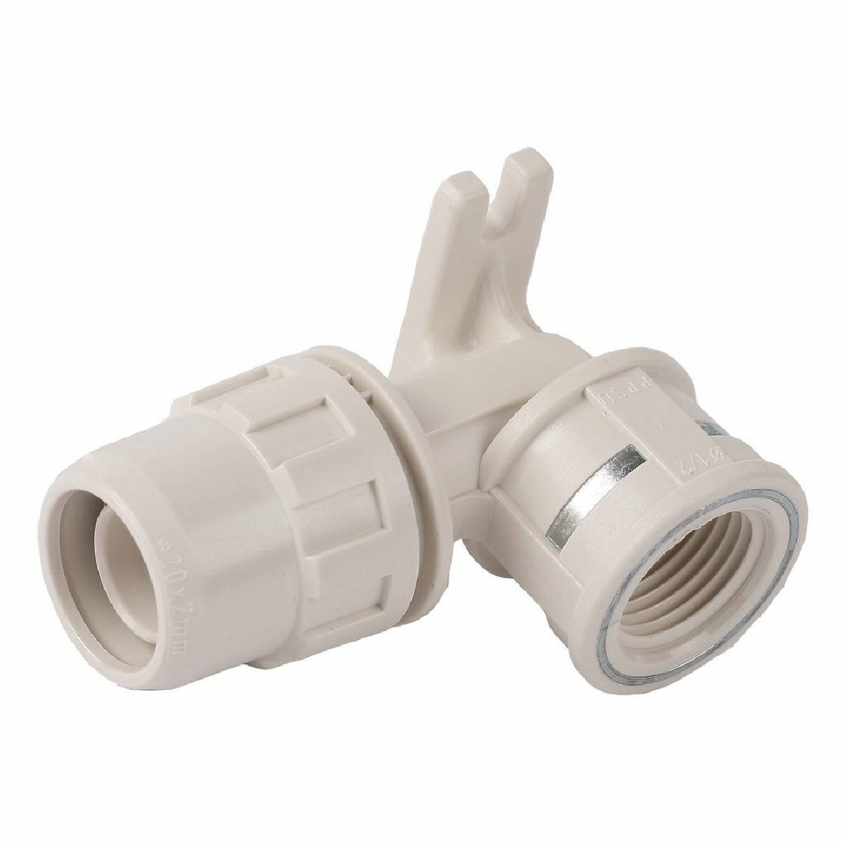 Угловая муфта ЗУБР ШиреФит с креплением 90° штуцер с гайкой наружная резьба 20мм 1/2