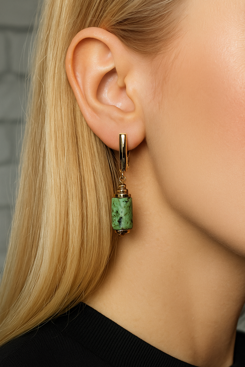 Серьги с подвесками, бирюза