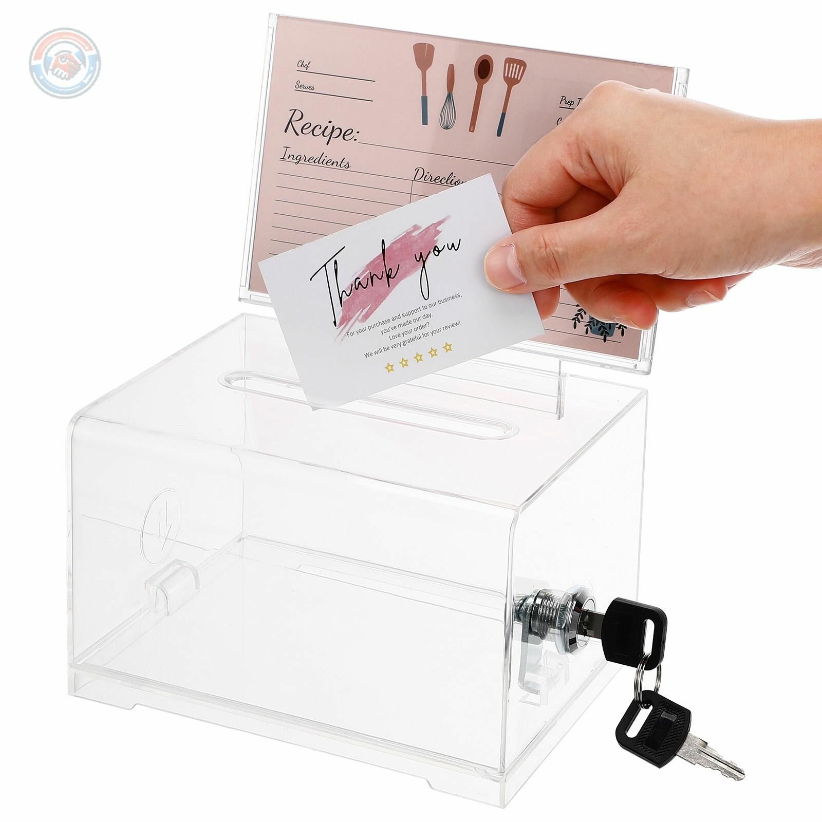 Прозрачная урна для пожертвований и отзывов с замком и ключами, акриловая коробка для офиса, школы, кафе и магазина, универсальный ящик для чаевых и предложений