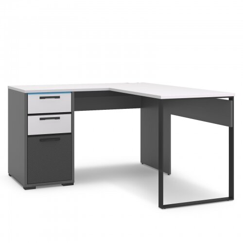 Фабрика Мирлачева стол угловой С2 CARBON- 24, тумба слева, 130х150см.