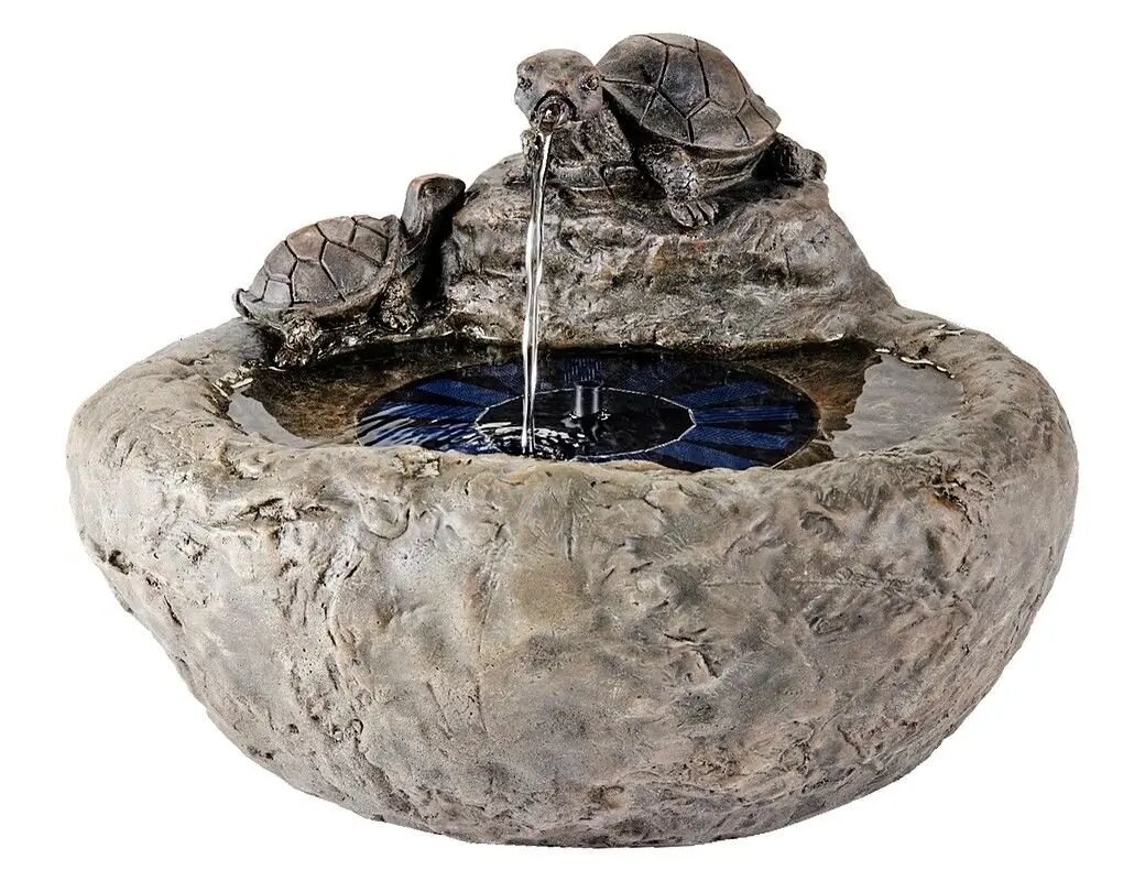 Декоративный садовый фонтан Solar линдас тортугас - черепашки на солнечной батарее, 37х30 см, Kaemingk