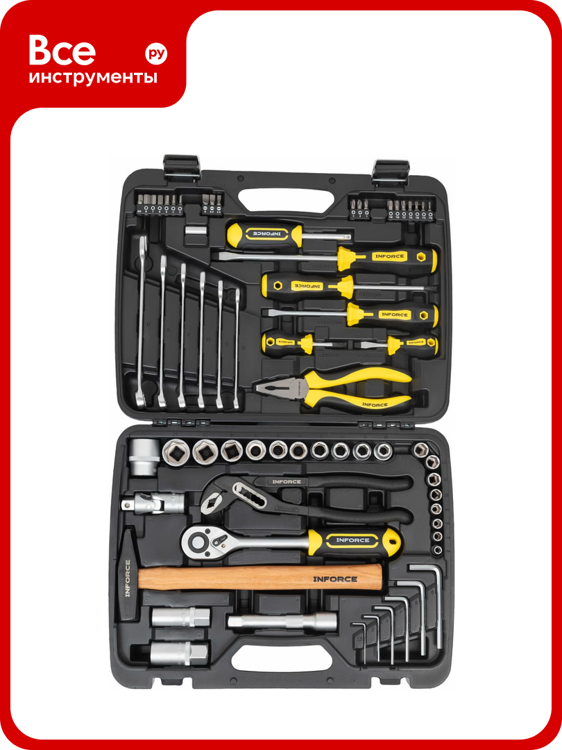 Универсальный набор, Inforce, инструмента Inforce 66 предметов 06-25-07, хромованадиевой стали и