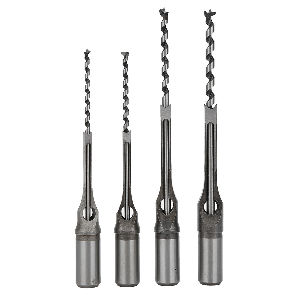 Набор из 4 квадратных сверл по дереву, 6-9,5 мм, подшипниковая сталь, инструменты для сверления дерева, прочные и точные