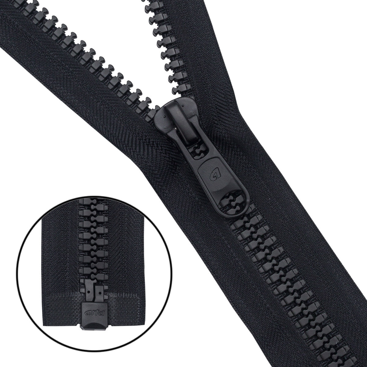 Молния разъемная тракторная 80 см, 5 шт, Т8, 1 замок (2458), ARTA (A580 черный New)