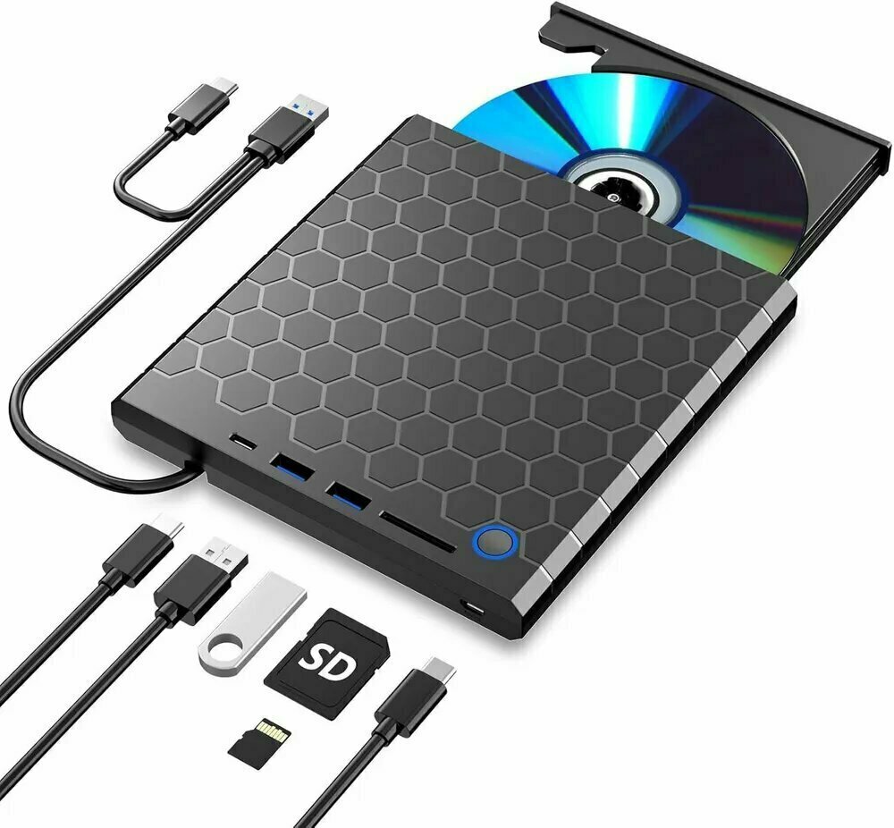 USB 3.0 и Type-C Устройство для записи компакт-дисков, внешний DVD-рекордер и пишущий DVD-привод