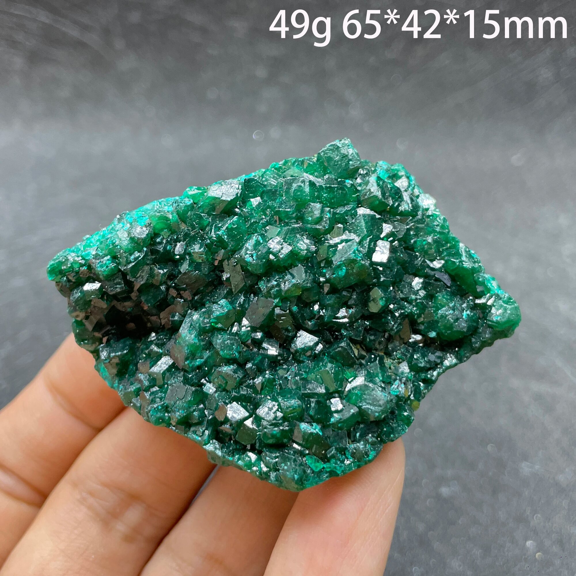 Зеленый диоптаз с малахитом, кристалл W14