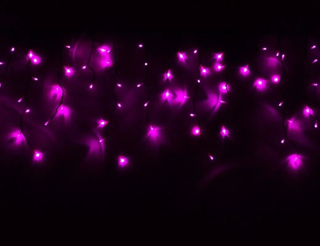 Светодиодная бахрома Quality Light 3.1*0.5 м, розовая с холодным белым мерцанием, 150 LED ламп, прозрачный ПВХ, соединяемая, IP44, BEAUTY LED