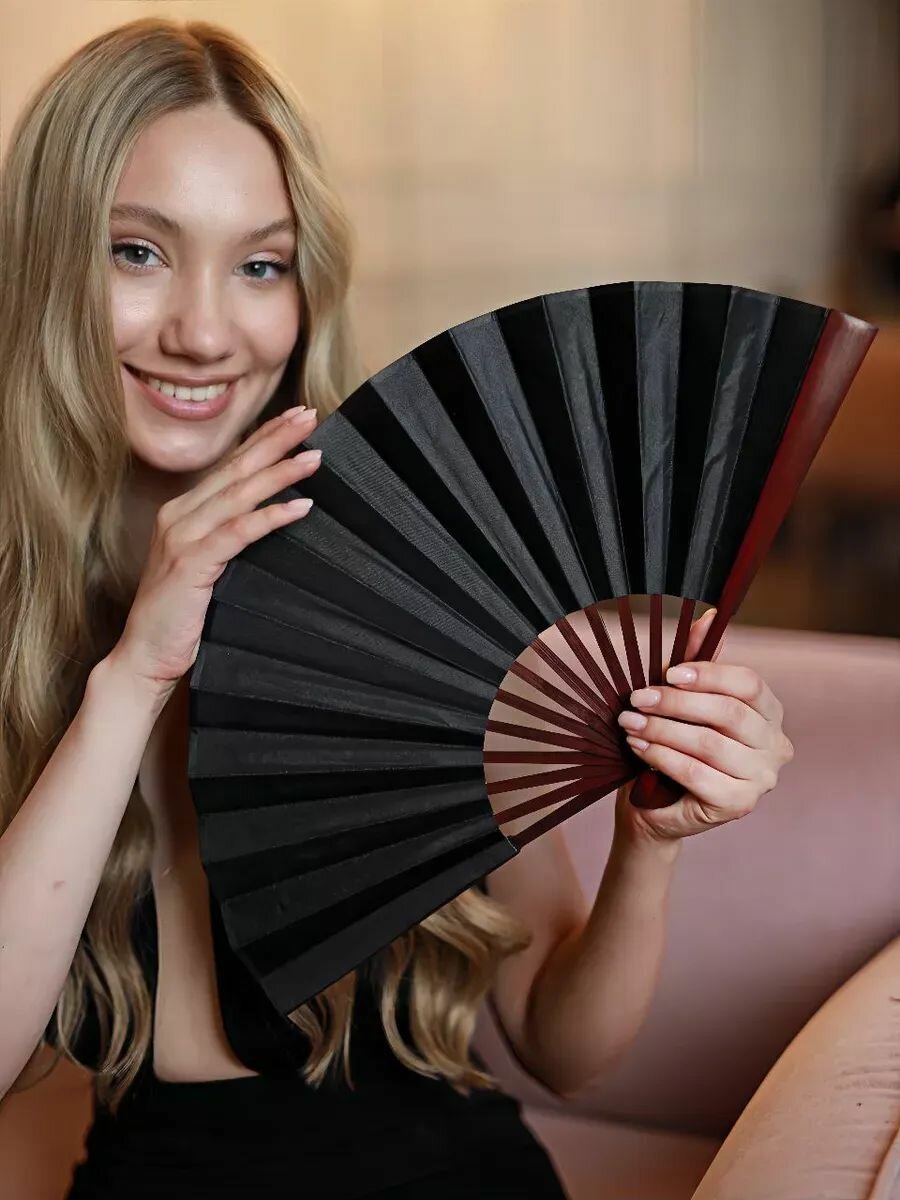 Веер складной красный