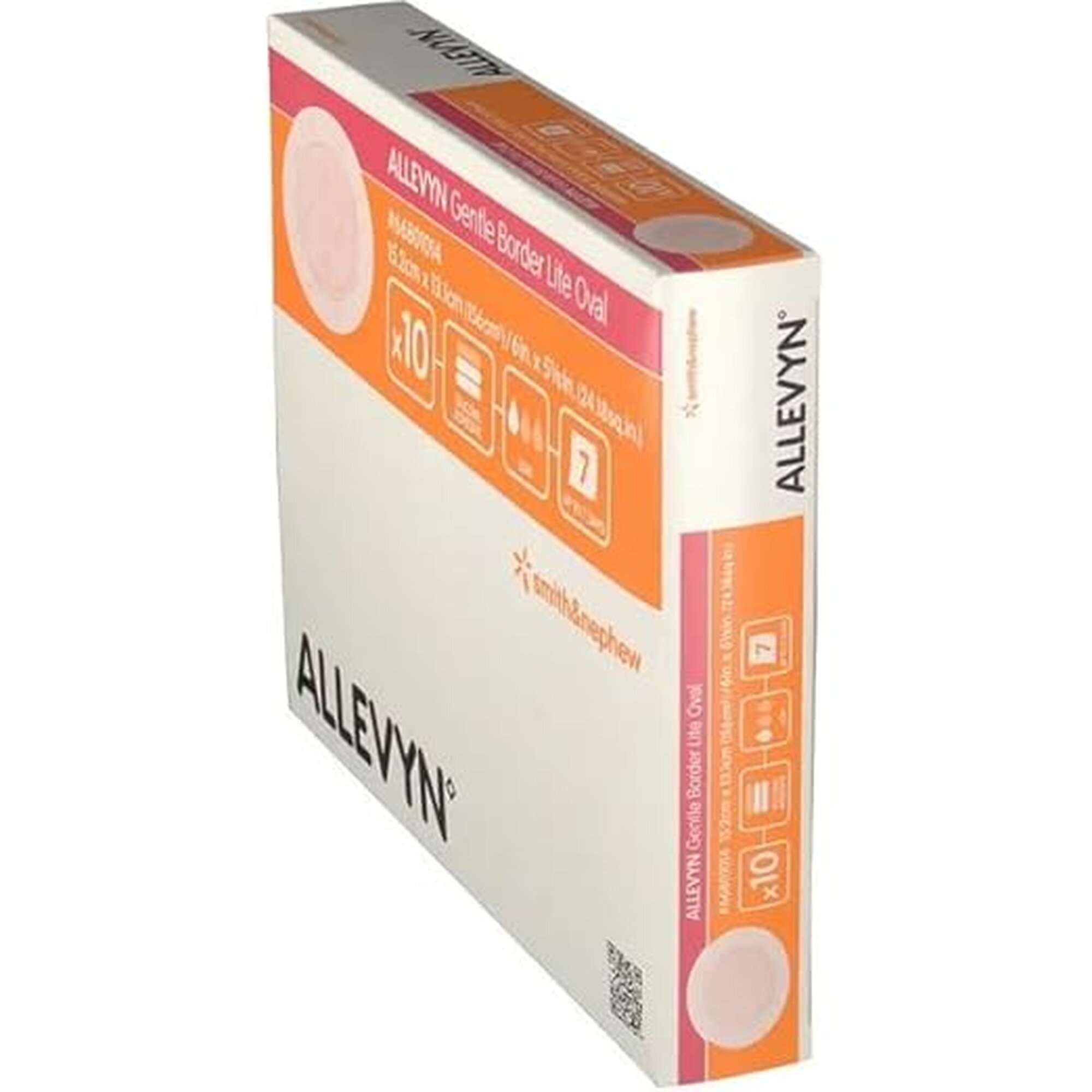 Мягкий пластырь из силиконовой пены Smith & Nephew ALLEVYN Gentle Border Lite Oval Упаковка 10 шт 15,2 см x 13,1 см