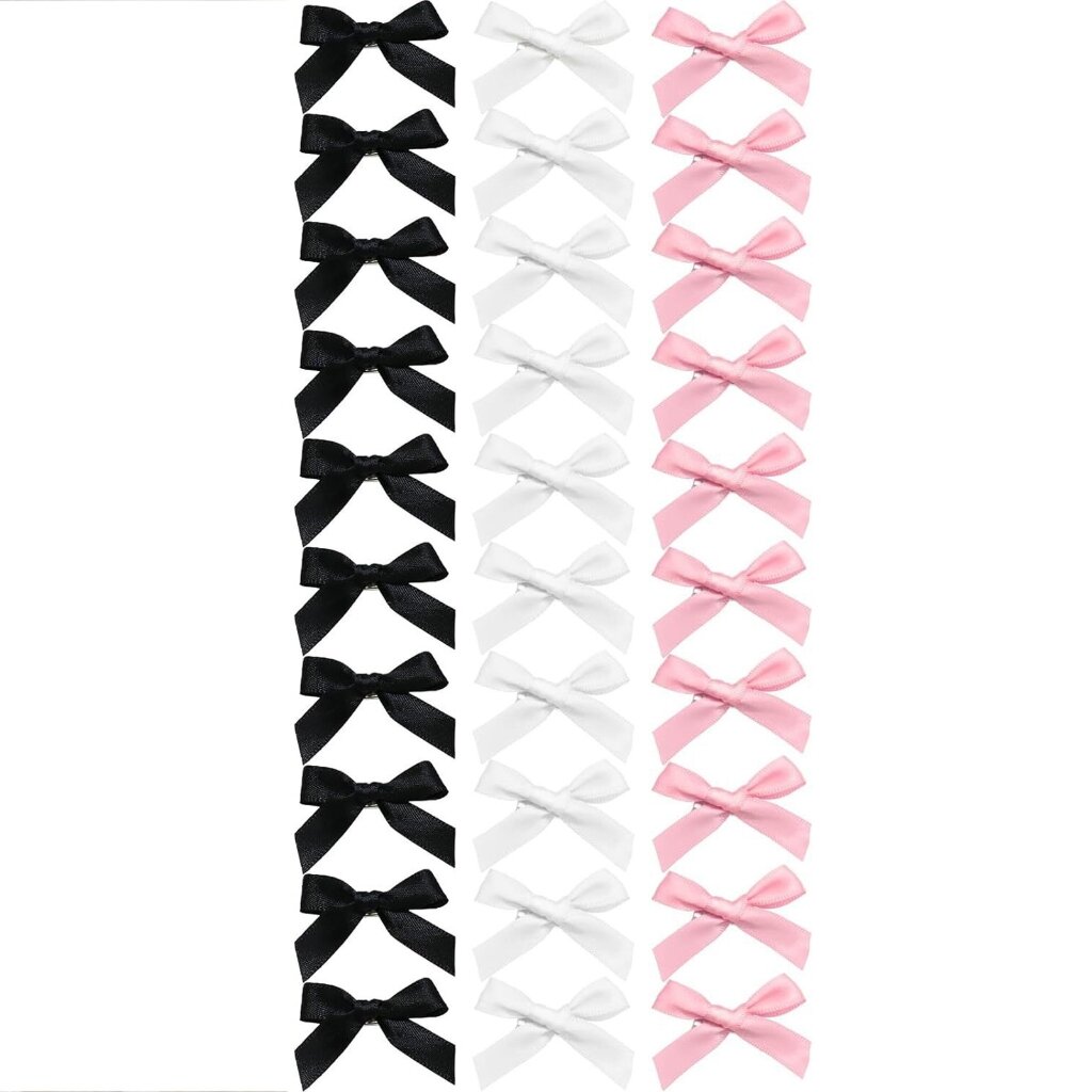 1 набор из 30,4-сантиметровой заколки с бантом, заколки в виде утконоса, заколки в балетном стиле, милых плетеных аксессуаров для волос-30 штук черно-белой пудры