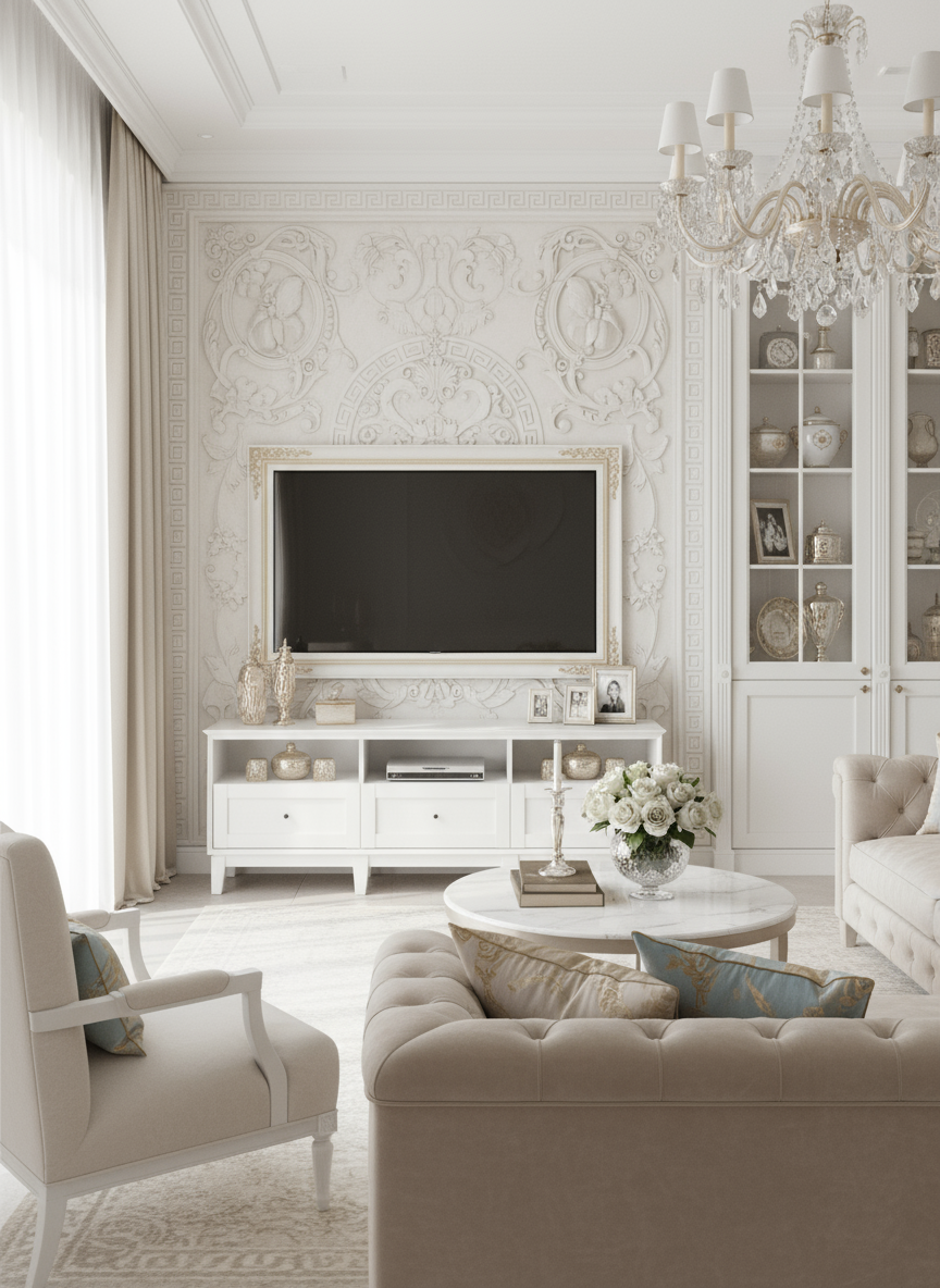 Тумба под телевизор напольная на ножках Аликанте, 160 см, Белая, SE