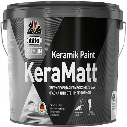 Краска для Стен и Потолков Dufa Premium KeraMatt Keramik Paint 2.5л Белая, Cверхпрочная, Глубокоматовая / Дюфа Премиум Керамат.