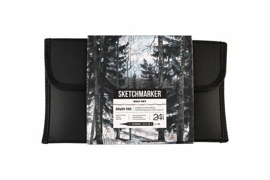 Набор маркеров для скетчинга Sketchmarker Brush Pro Gray Set 24 цв. в картон. упак.
