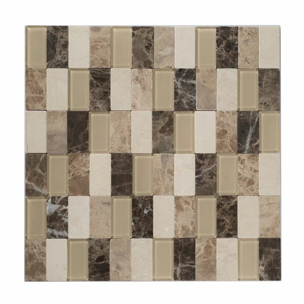 Плитка мозаика КерамограД каменная на сетке для ванной и душевой, влагостойкая износостойкая, 30х30см / 1 сетка