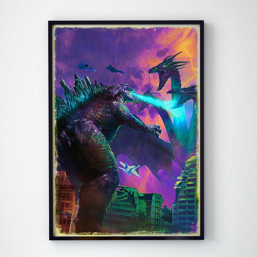 Плакат, постер Годзилла (Godzilla) на бумаге, размер 60х84см