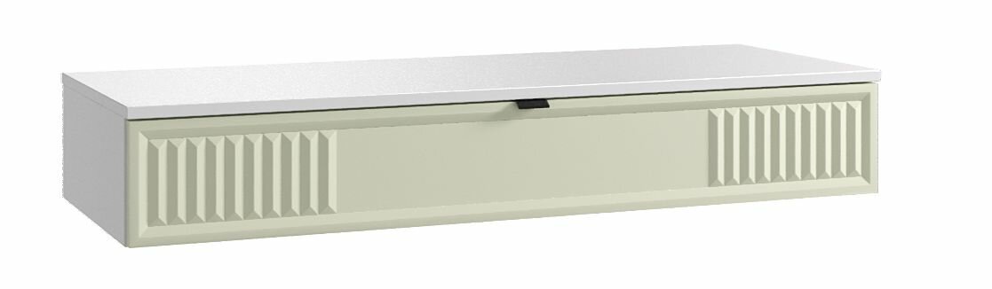 Консоль подвесная Владимирская мебельная фабрика "Спраут", белая/зелёная, 110х18х42,5 см