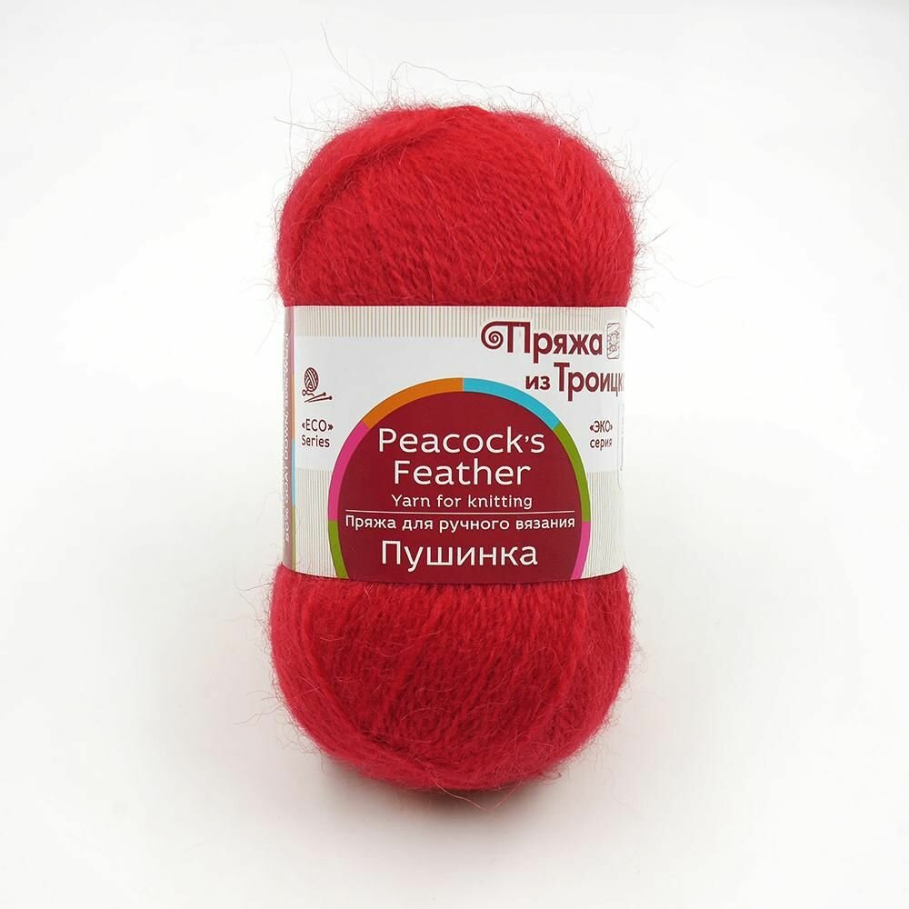 Пряжа Троицкая Пушинка 06 (5 мотков по 50г/225м) красный