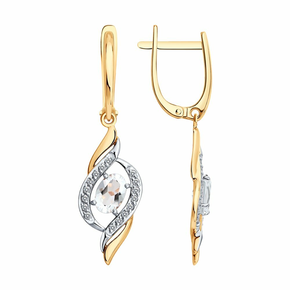 Серьги, красное золото, 585 проба