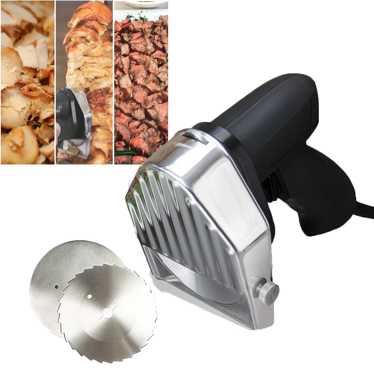 Электронож для шаурмы, Ручной нож для резки мяса с 2 лезвиями, KS100T