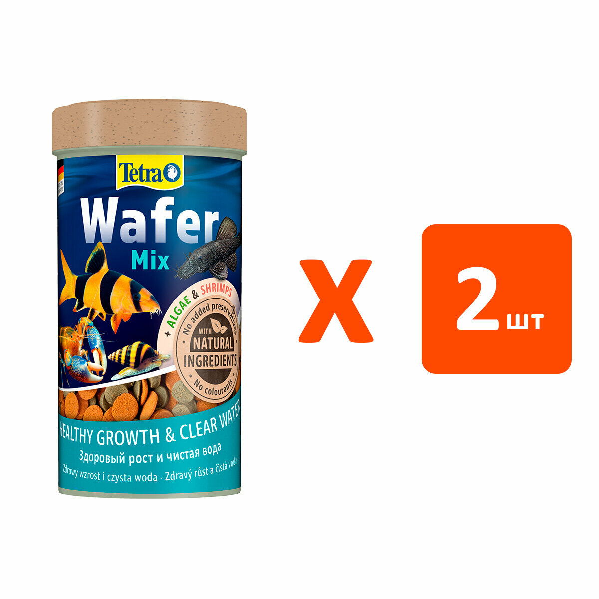 TETRA WAFER MIX корм чипсы для донных рыб и ракообразных (250 мл х 2 шт)