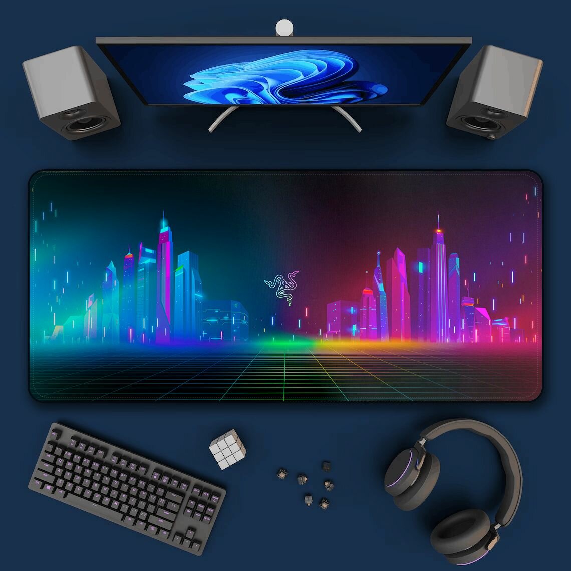 Игровой коврик RAZER, нескользящий, натуральный каучук, 90x40 см