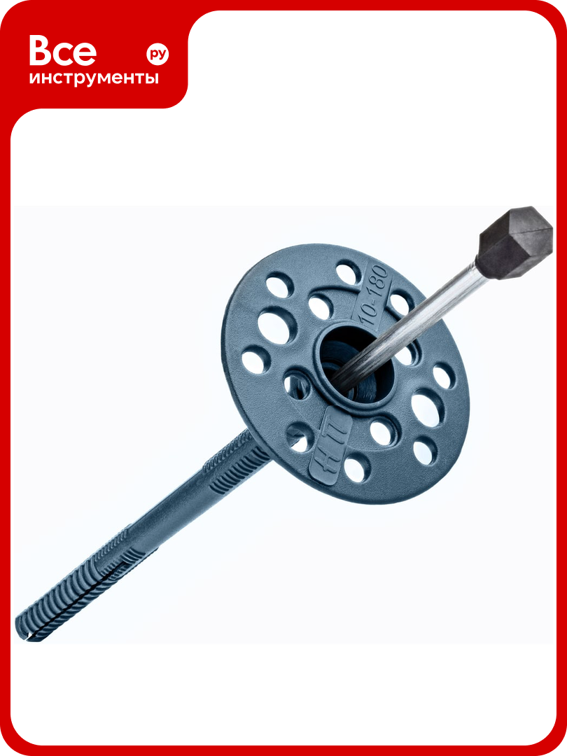 Дюбель с гвоздем для изоляционных материалов новпласт ИЗТ(ГТ) 10/160 мм, 500 шт. БП000000674, крепления