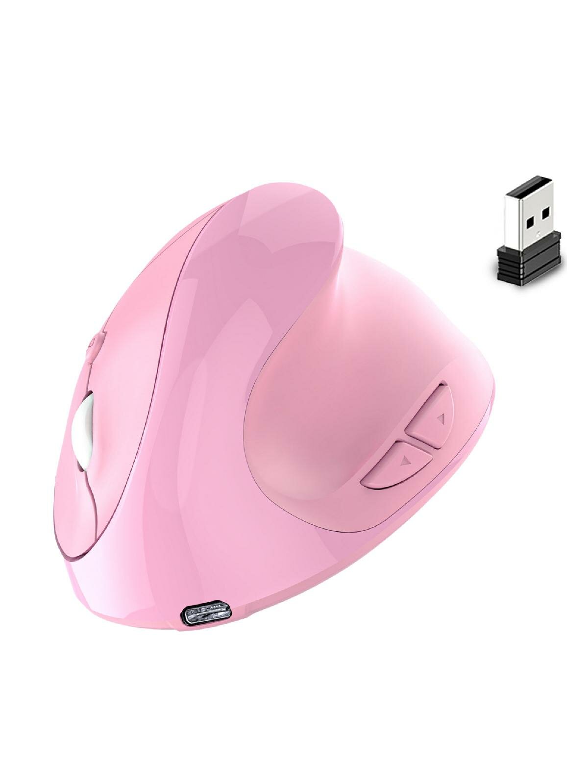 Ergonomic Vertical Wireless Mouse, 2Mode Bluetooth-compatible 5.0 & 2.4GHz with Silents Clicks, Rechargeable USB C for Office and Home