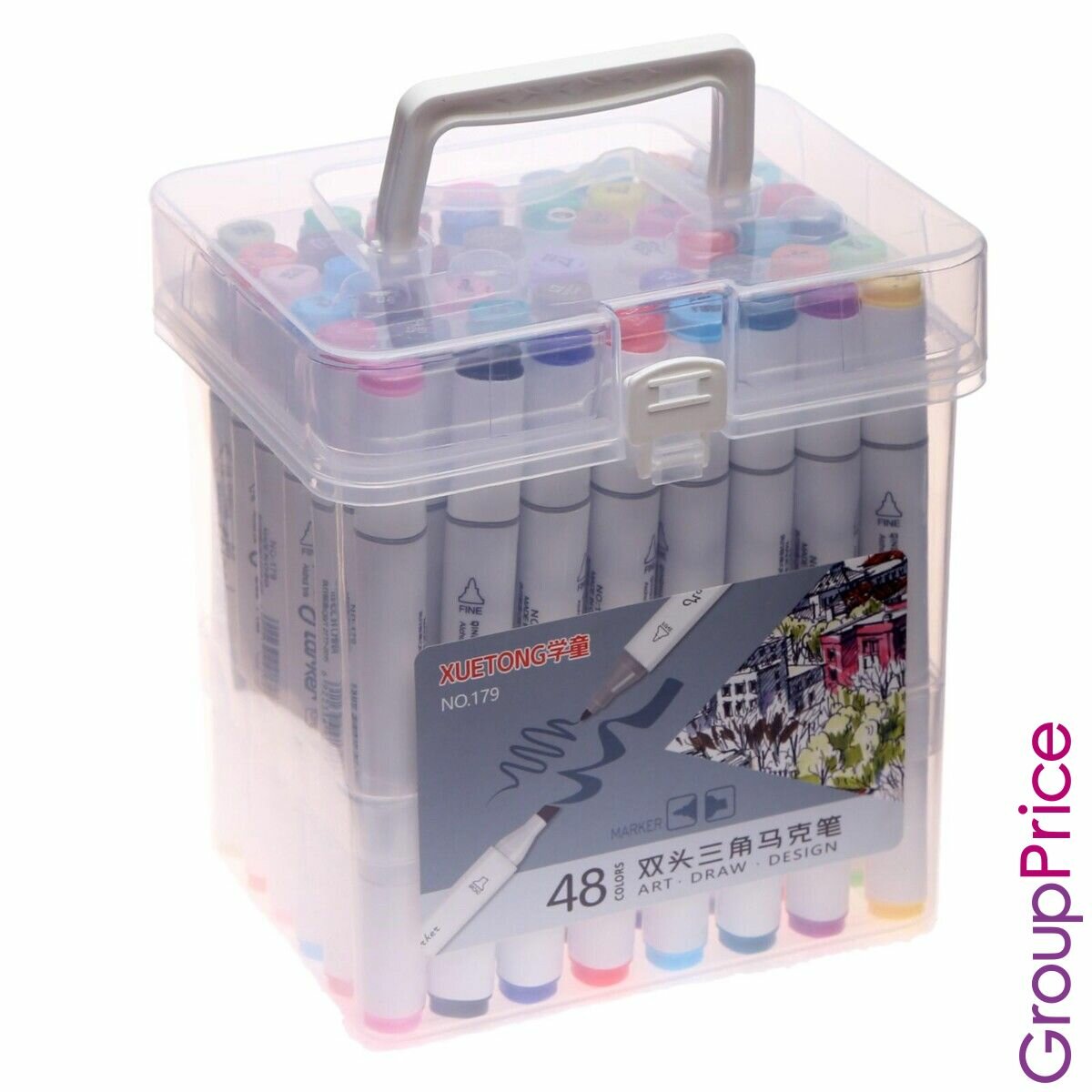 Набор маркеров для скетчинга двусторонние 48 штук/48 цветов No brand