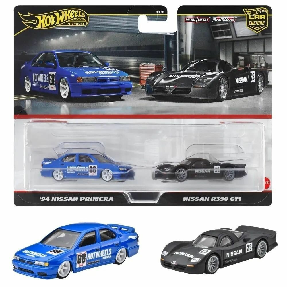 Игровой набор машинок Hot Wheels Car Culture - Nissan Primera & Nissan R390 GT1