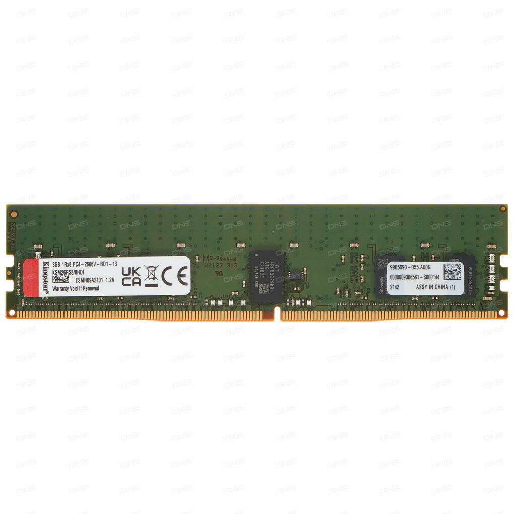 Серверная оперативная память Kingston Server Premier (KSM26RS8/8HDI) RDIMM DDR4 8ГБ - DDR4, 8ГБх1 шт, 2666 МГц, 19-19-19-40