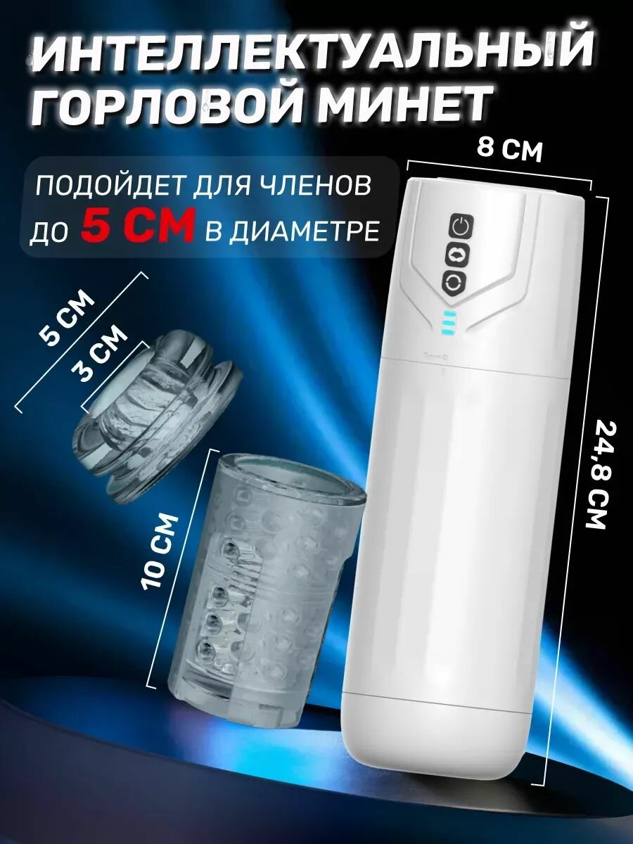 Мастурбатор, ABS пластик, Силикон, белый, white, 29 см — фото 1