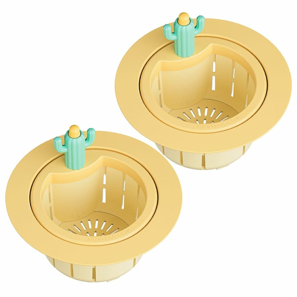 2 шт. Корзина для слива с фильтром для сбора пищевых отходов, Yellow - Тип прокладки