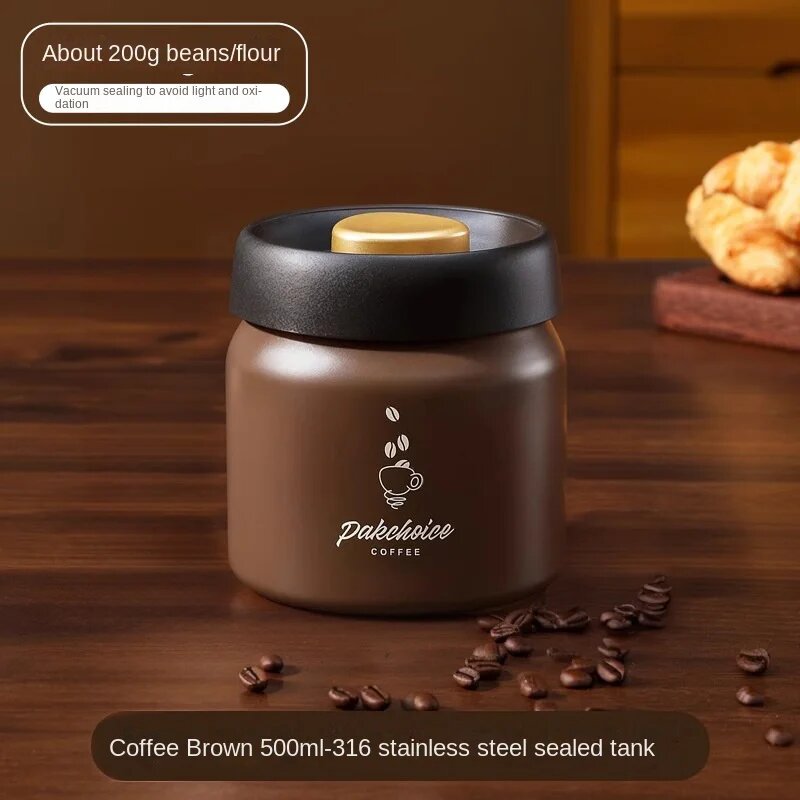 Вакуумный контейнер для кофе из нержавеющей стали 500ML coffee brown