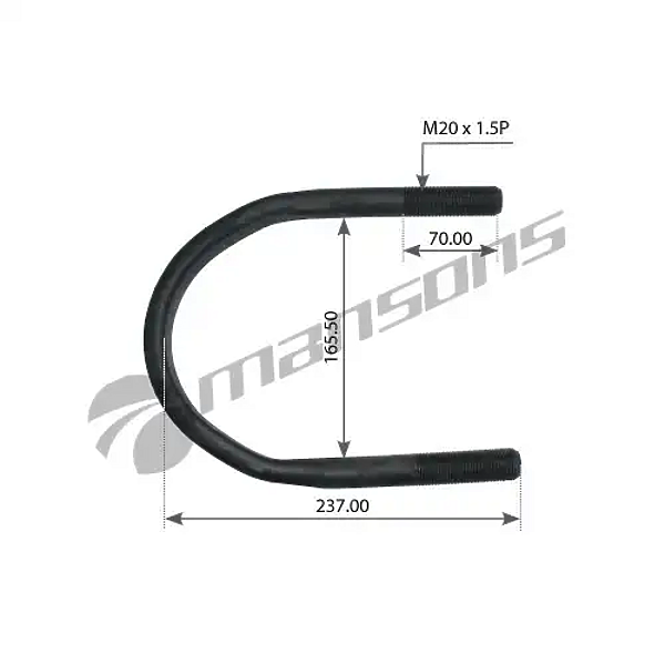 MANSONS 602.003 m20x1,5x70 l=237 / 165 с гайками \ schmitz