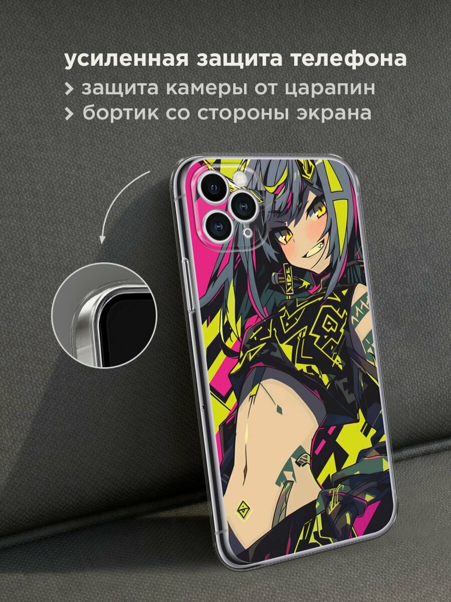 Чехол на Apple iPhone 11 Pro / Айфон 11 Про с принтом "Девушка в кибер костюме" — фото 1