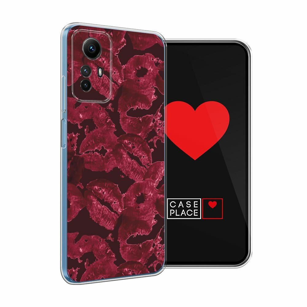 Чехол на Xiaomi Redmi Note 12S / Сяоми Редми Ноут 12S с принтом Помада паттерн 1 — фото 1