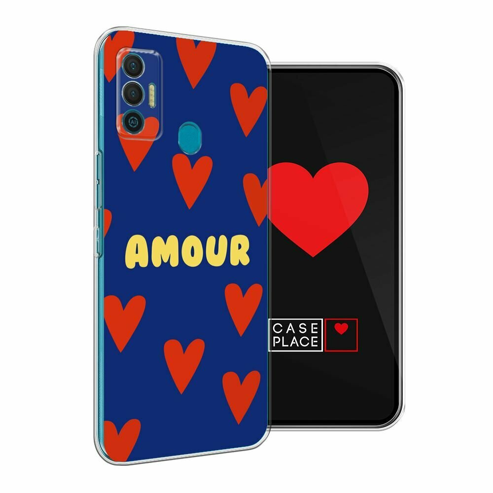 Чехол на Tecno Spark 7 / Техно Спарк 7 с принтом "Amour art - 14 февраля" — фото 1
