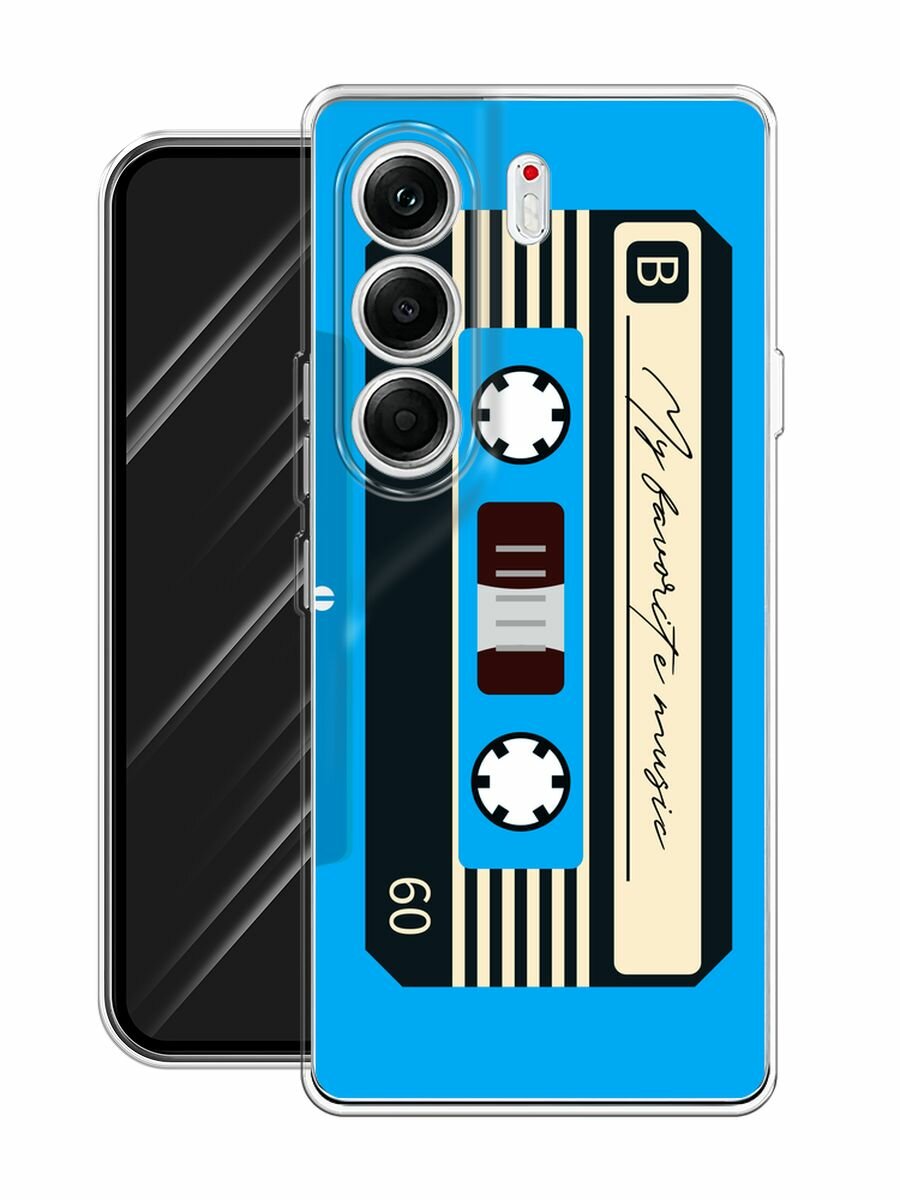 Чехол на Tecno Camon 40 Pro / Текно Камон 40 Про с принтом "Синяя кассета" — фото 1