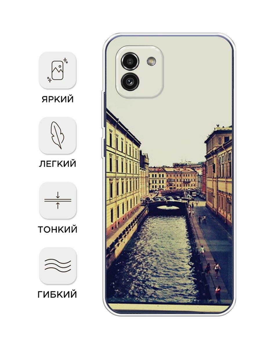 Чехол на Samsung Galaxy A03 / Самсунг Галакси А03 с принтом "Санкт-Петербург" — фото 1