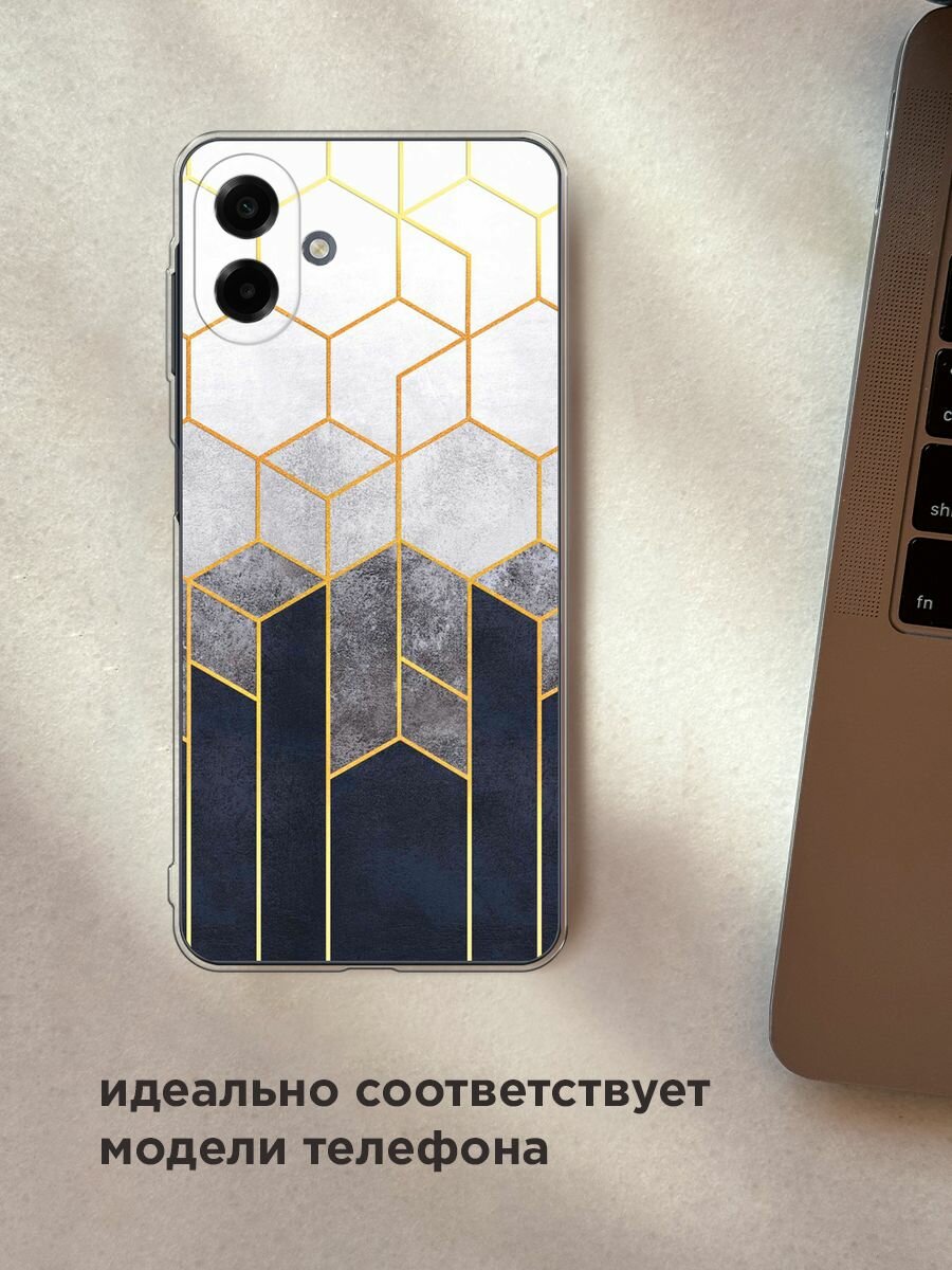 Чехол на Samsung Galaxy A07 / Самсунг А07 с принтом "Черно-белая мозаика" — фото 1