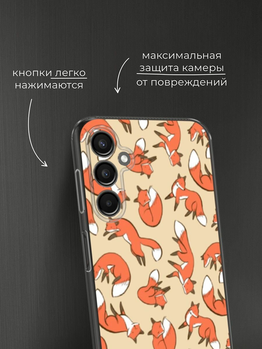Чехол на Samsung Galaxy A24 / Самсунг Галакси A24 с принтом "Лисички фон" — фото 1