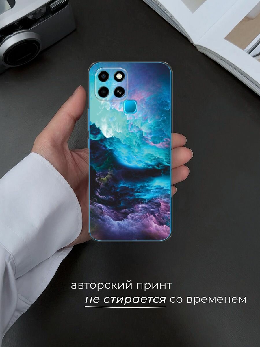 Чехол на Infinix Smart 6 / Инфиникс Смарт 6 с принтом "Бирюзовое небо" — фото 1