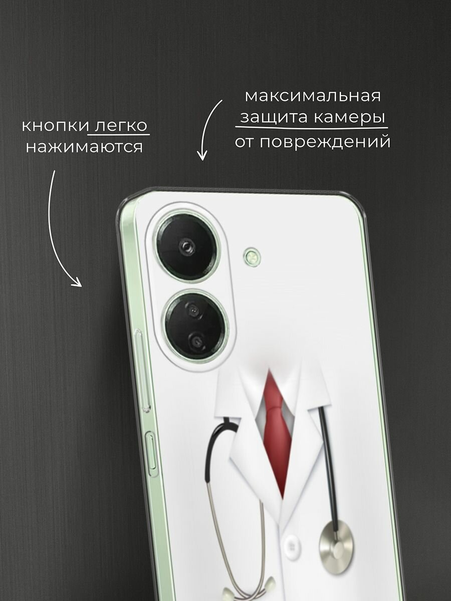 Чехол на Xiaomi Redmi 13C/Poco C65 / Сяоми Редми 13C/Поко С65 с принтом "Халат врача" — фото 1