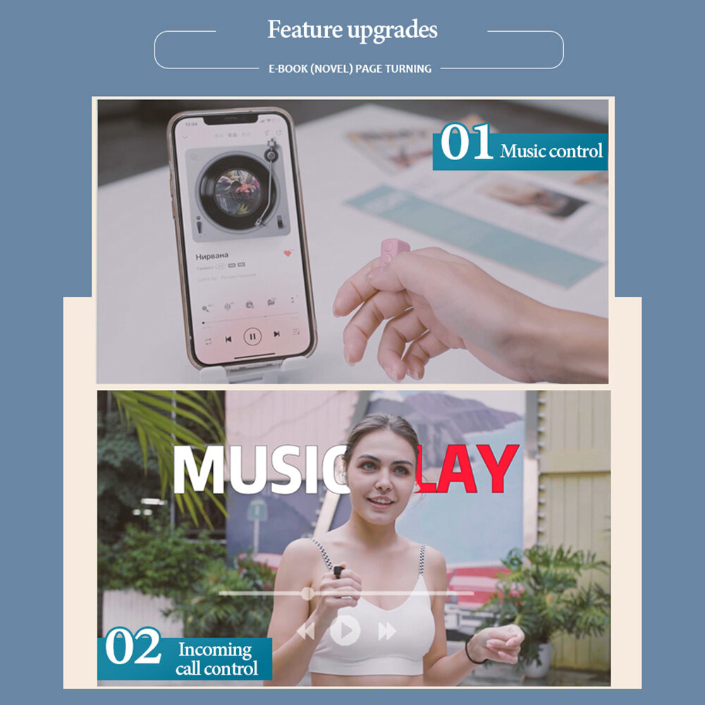 Для TikTok кольцо прокрутки Kindle Page Turner Remote Photo Clicker для iPhone Remote Camera Control Pause Like Screen Lock Популярный товар TikTok Совместимость с iPhone